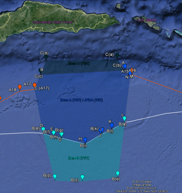 Google Earth Map for the Timor Sea Maritime Boundary Dispute | The View ...